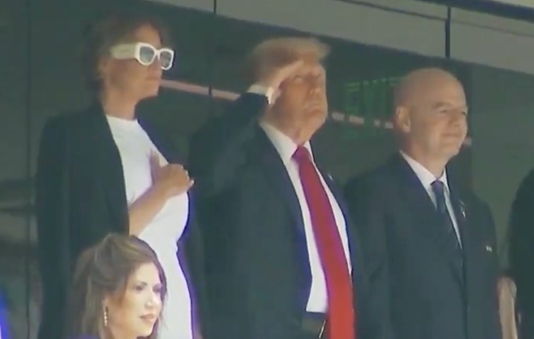 Video: President Trump's Behavior During National Anthem Goes Viral ...