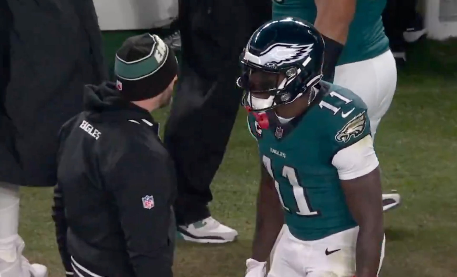 Video Shows Heated Sideline Moment Between Nick Sirianni, A.J. Brown ...
