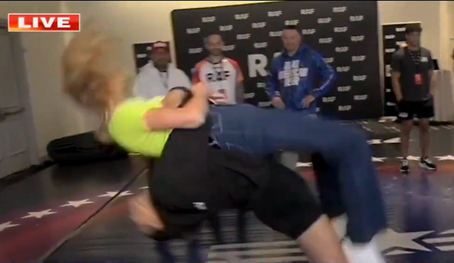 Host Gets Body Slammed By Professional Wrestler On Live TV - The Spun