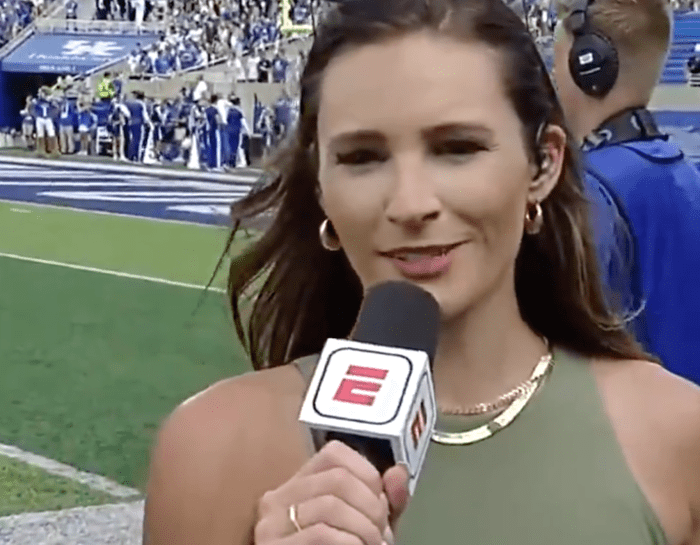 Look: Video Of Sideline Reporter Eating A Banana Going Viral - The Spun