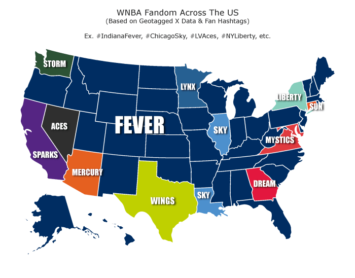 Map Reveals WNBA's Most Popular Team By State - It's Not Close - The Spun