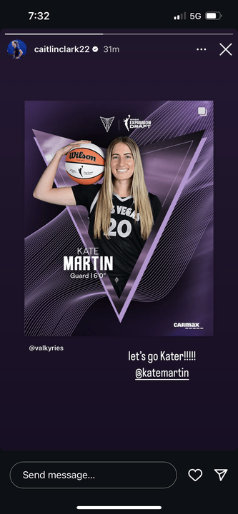 Caitlin Clark Had Encouraging Message For Kate Martin After WNBA ...