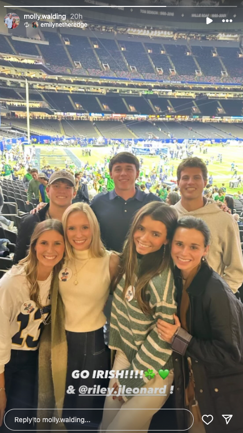 Riley Leonard's Girlfriend Had 2-Word Message After Notre Dame's Win ...