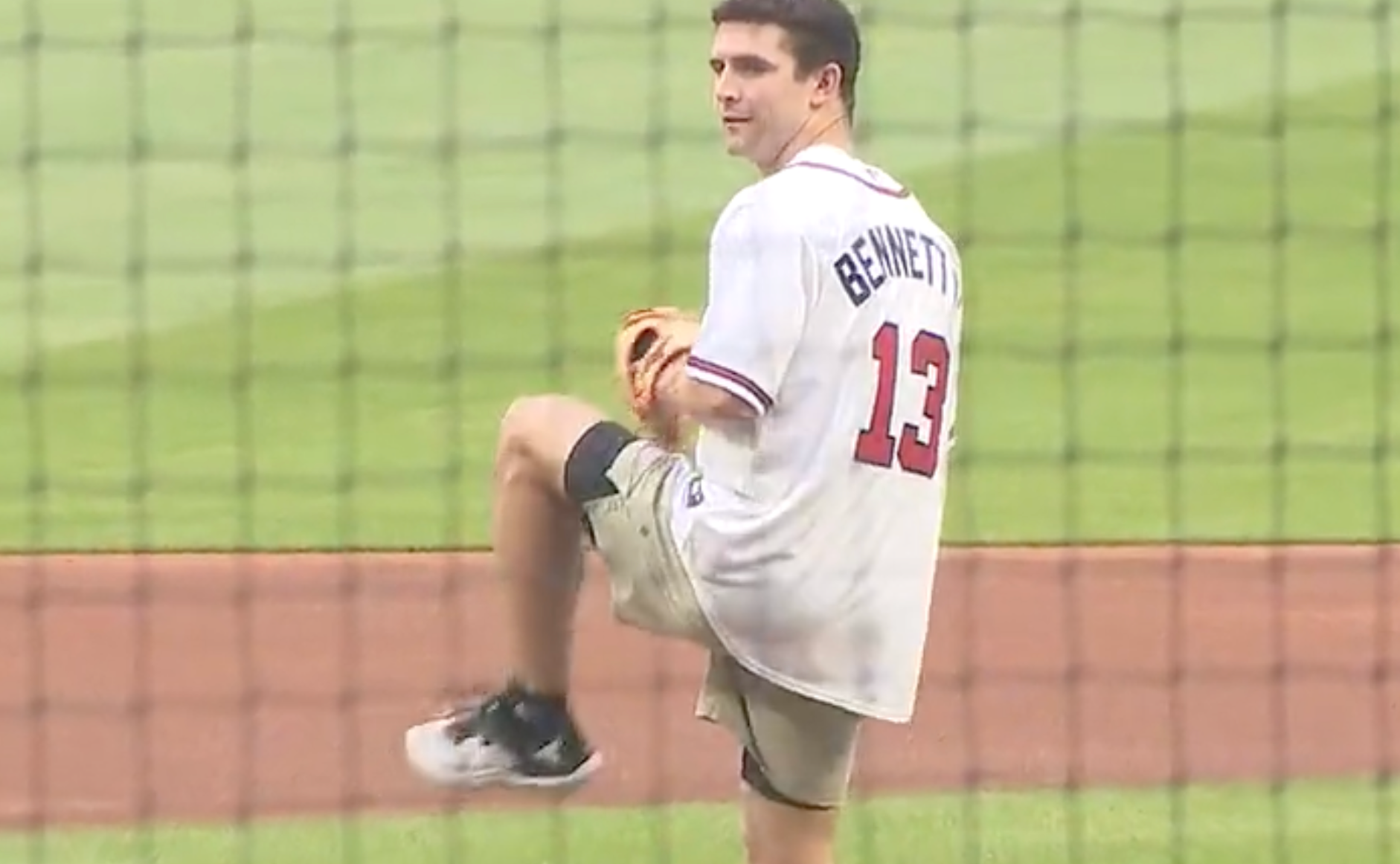 Football World Reacts To Stetson Bennett's First Pitch - The Spun