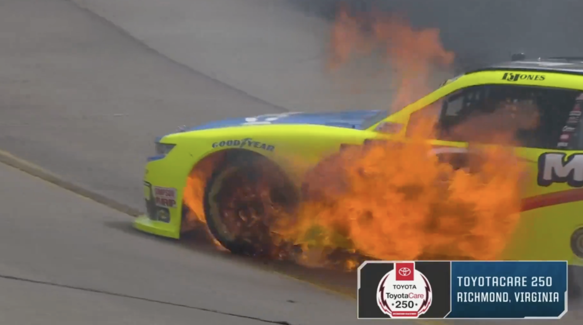 NASCAR Car Caught Fire On The Track This Afternoon - The Spun