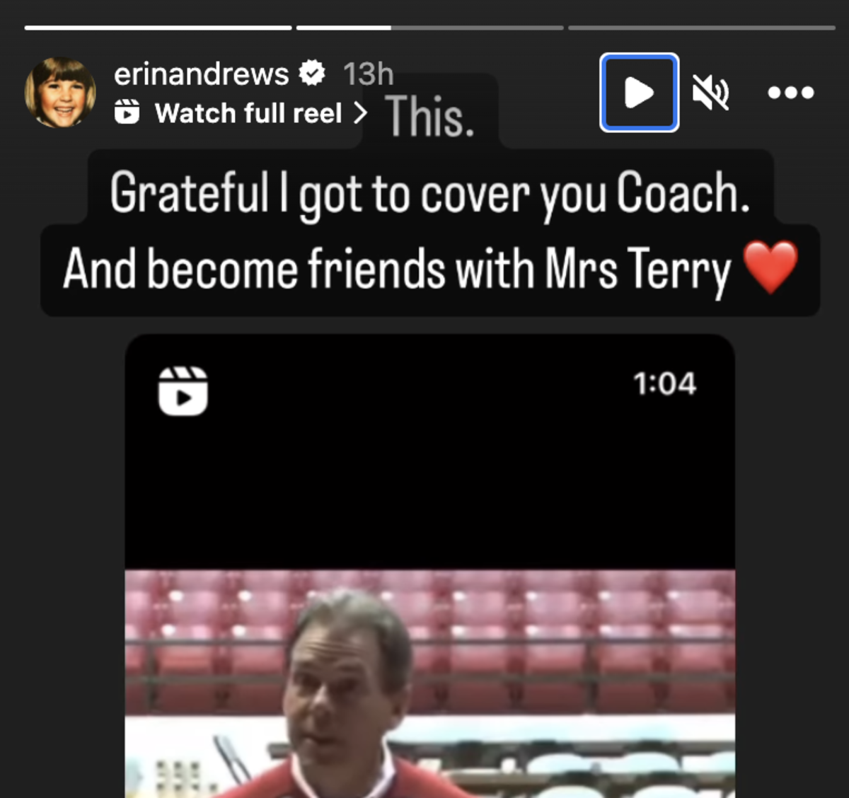 Erin Andrews Sends Heartfelt Message To Nick Saban After Retirement ... Erin Andrews Sends Heartfelt Message To Nick Saban After Retirement ...