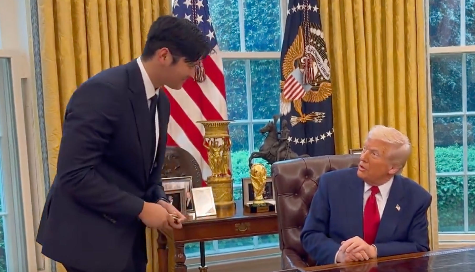 Video Of Shohei Ohtani's Interaction With President Trump Goes Viral ...