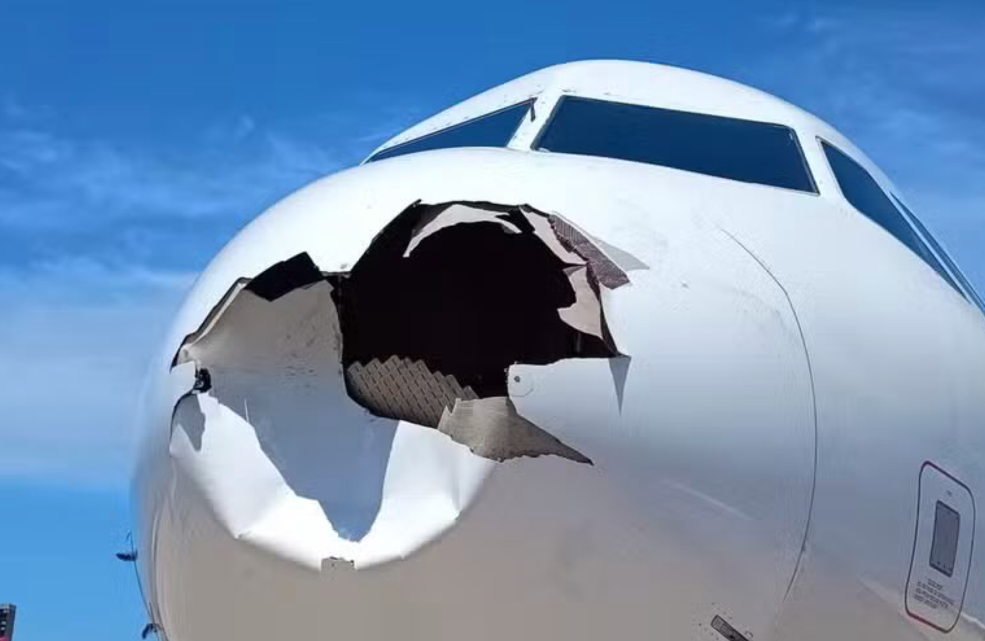 Commercial Airplane Makes Emergency Landing After Getting Smashed - The ...