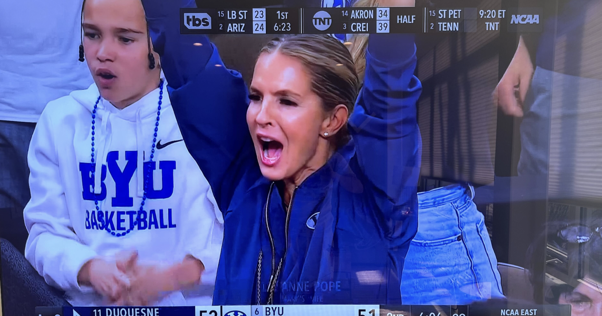Photo: BYU Coach's Wife Goes Viral During NCAA Tournament - The Spun