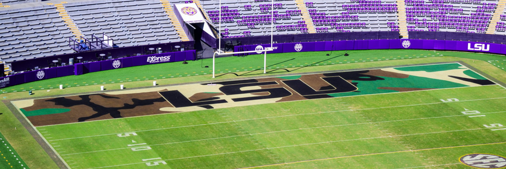 LSU Is Playing Army, So Tigers Changed Their End Zone To Camouflage ...