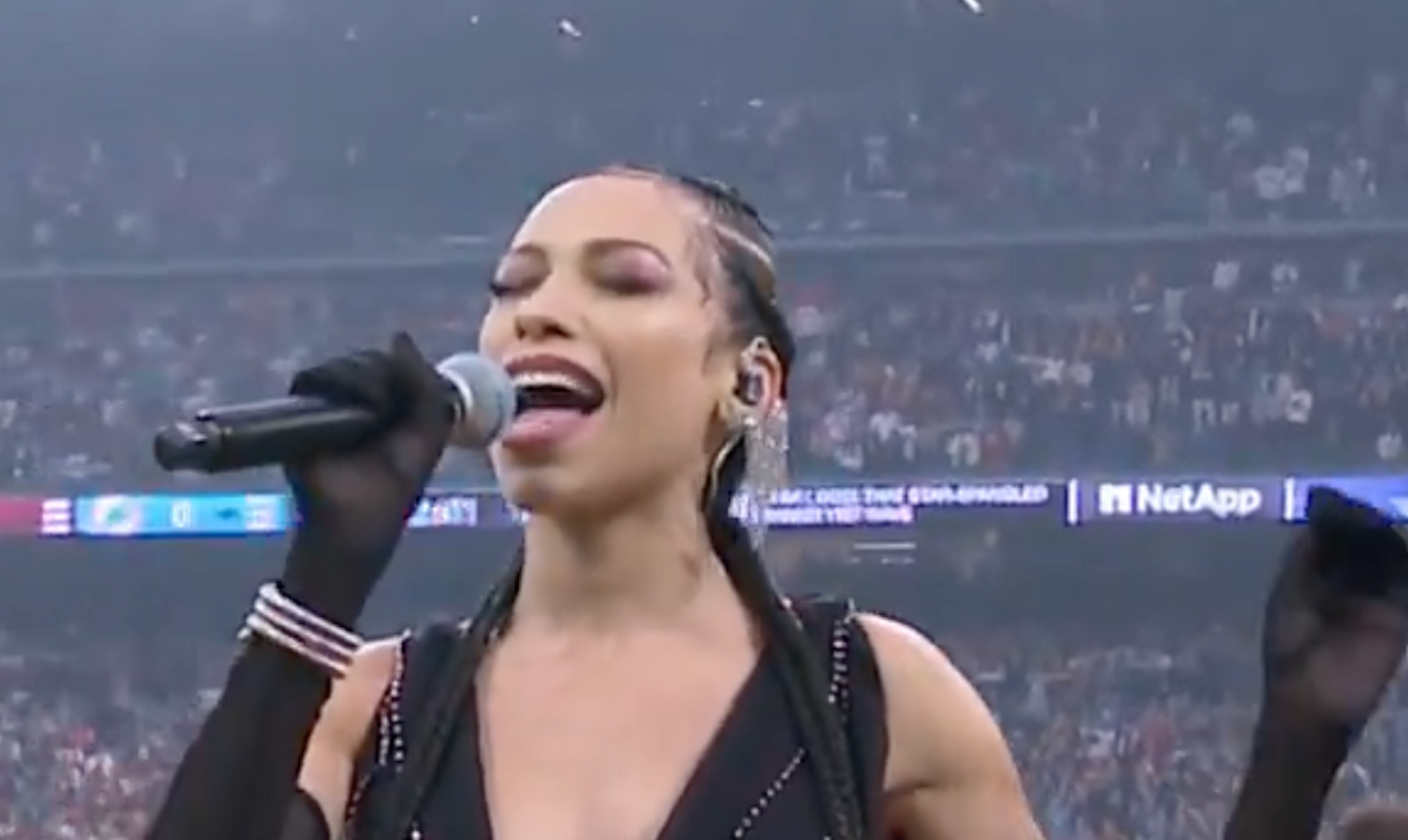 NFL Game National Anthem Singer Accused Of Wearing 'Inappropriate ...
