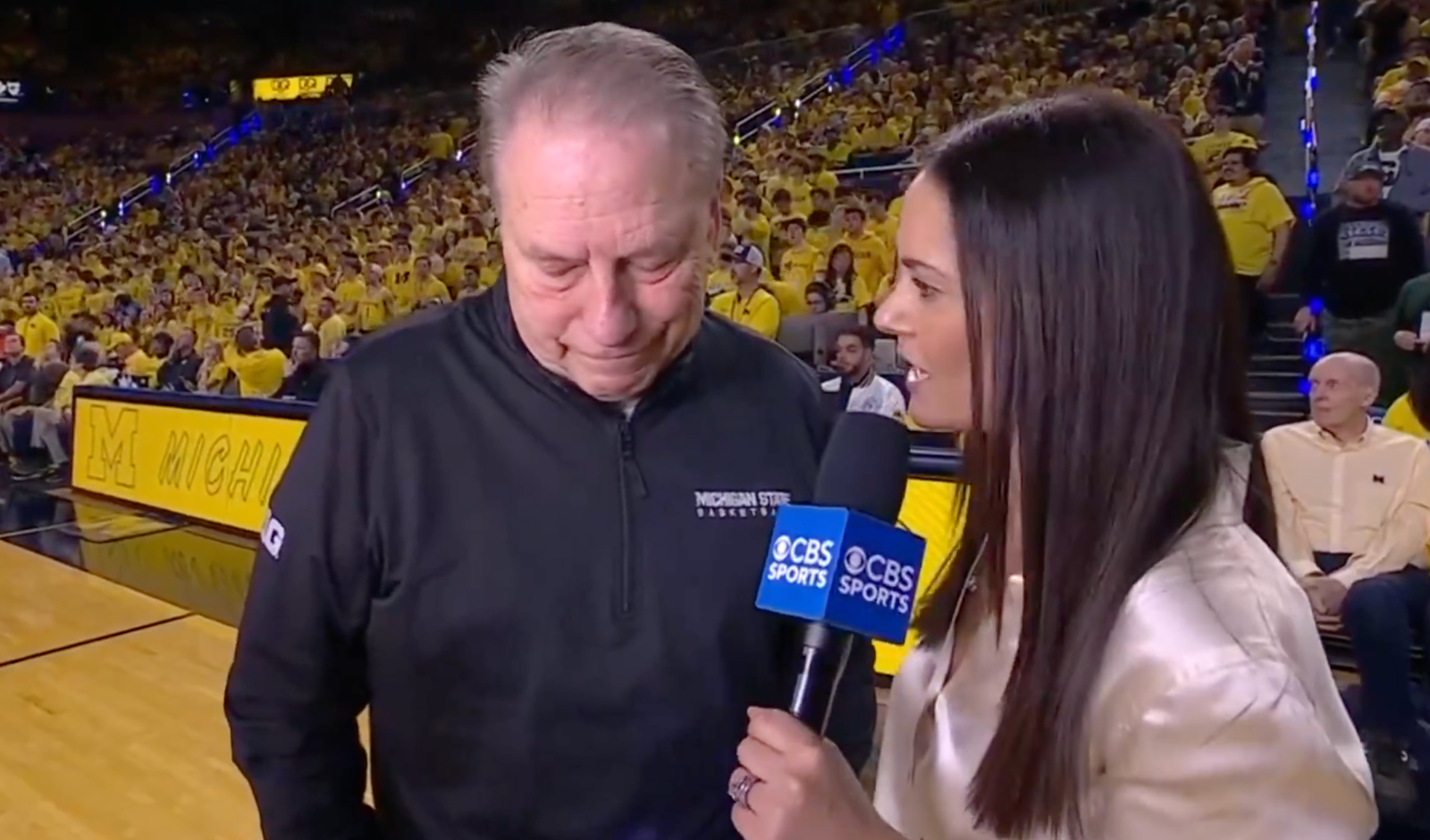 Tom Izzo Blasted For Sideline Interview With CBS's Tracy Wolfson - The Spun