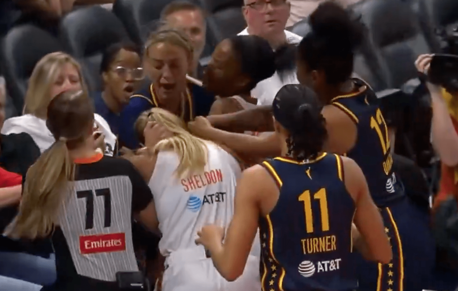 Brawl Breaks Out After Sophie Cunningham Fouls Caitlin Clark's Rival - The Spun