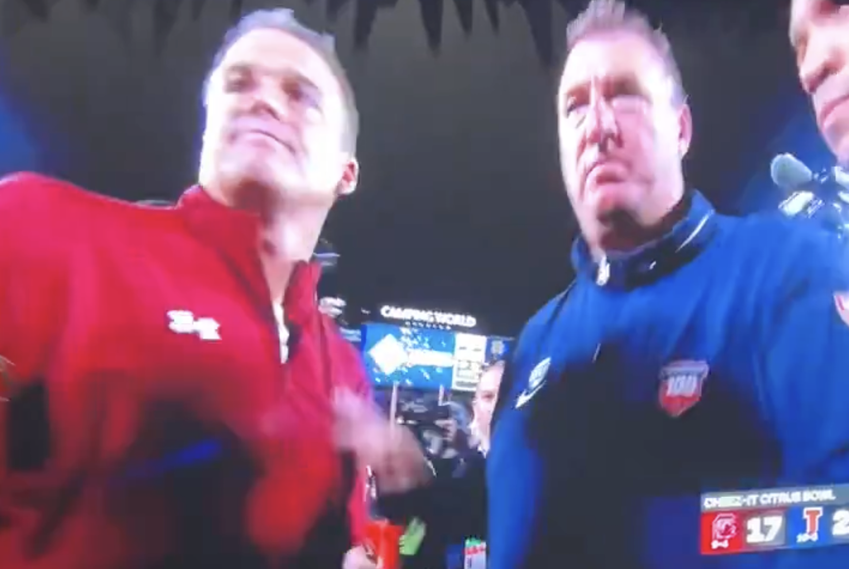 Video: Bret Bielema, Shane Beamer Postgame Handshake Goes Viral - The Spun