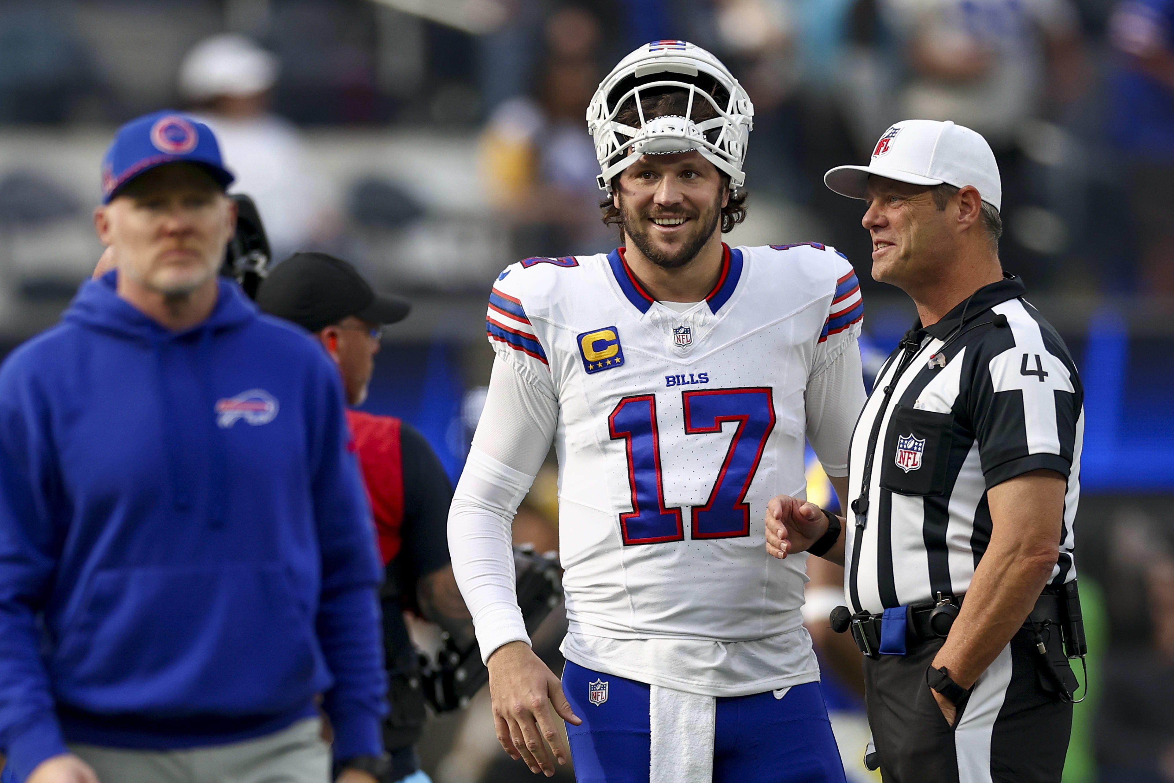 NFL Referee Had 3-Word Message For Josh Allen On Bench - The Spun
